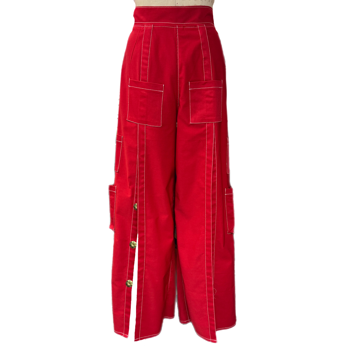 Red Twill Cargo Placket Pant – Brittany Allen